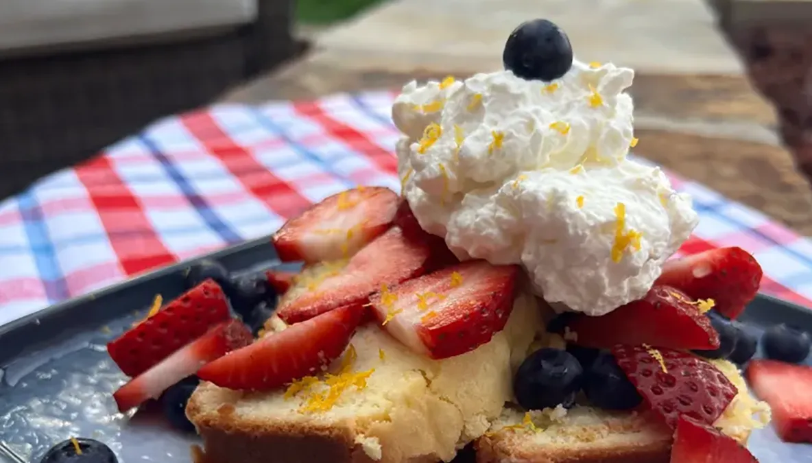 Summer Pound Cake with Berries - BBQ Hawks